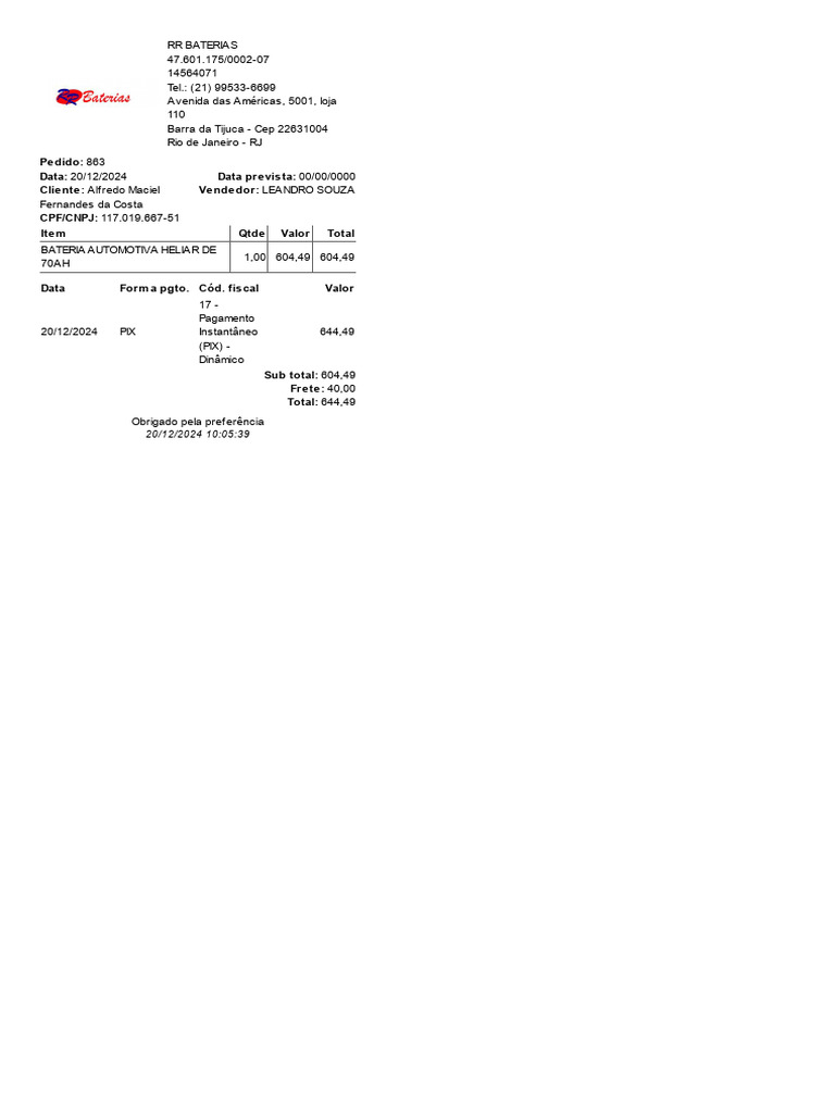 Frente de Caixa - Bling | PDF