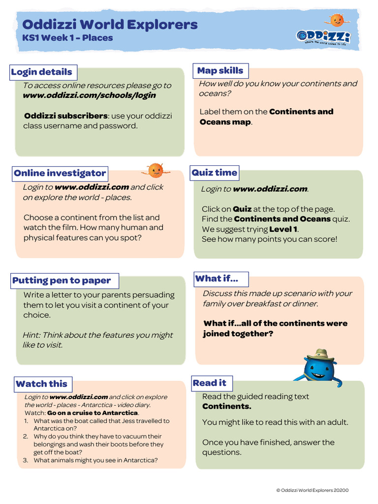 Explore Continents and Oceans Activities | PDF | Continent | Asia