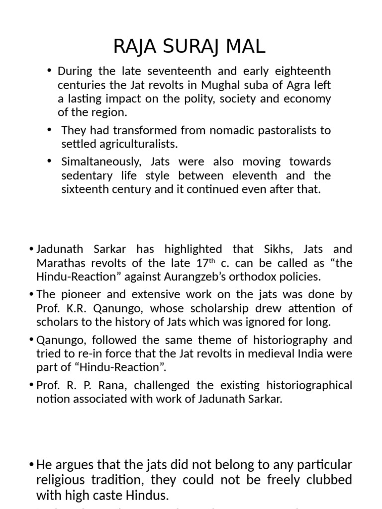 Jat Revolts and Raja Suraj Mal | PDF