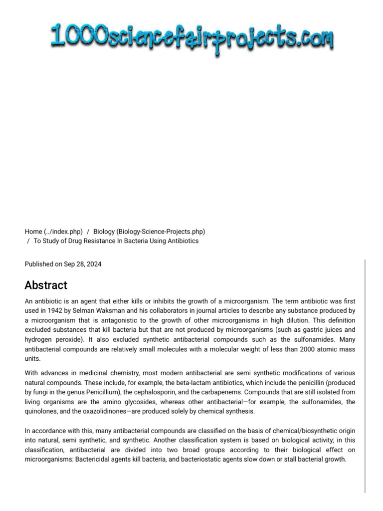 To Study of Drug Resistance in Bacteria Using Antibiotics - Biology ...