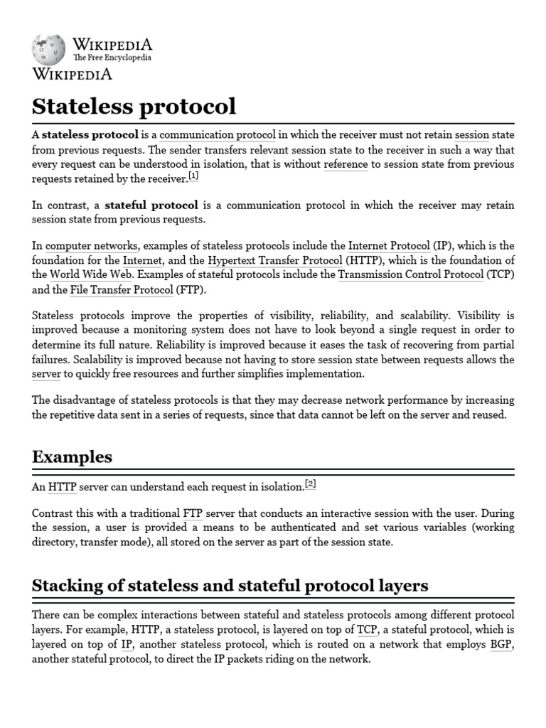 REST API-Stateless Protocol - Wikipedia | PDF | Communications Protocols | Telecommunications ...