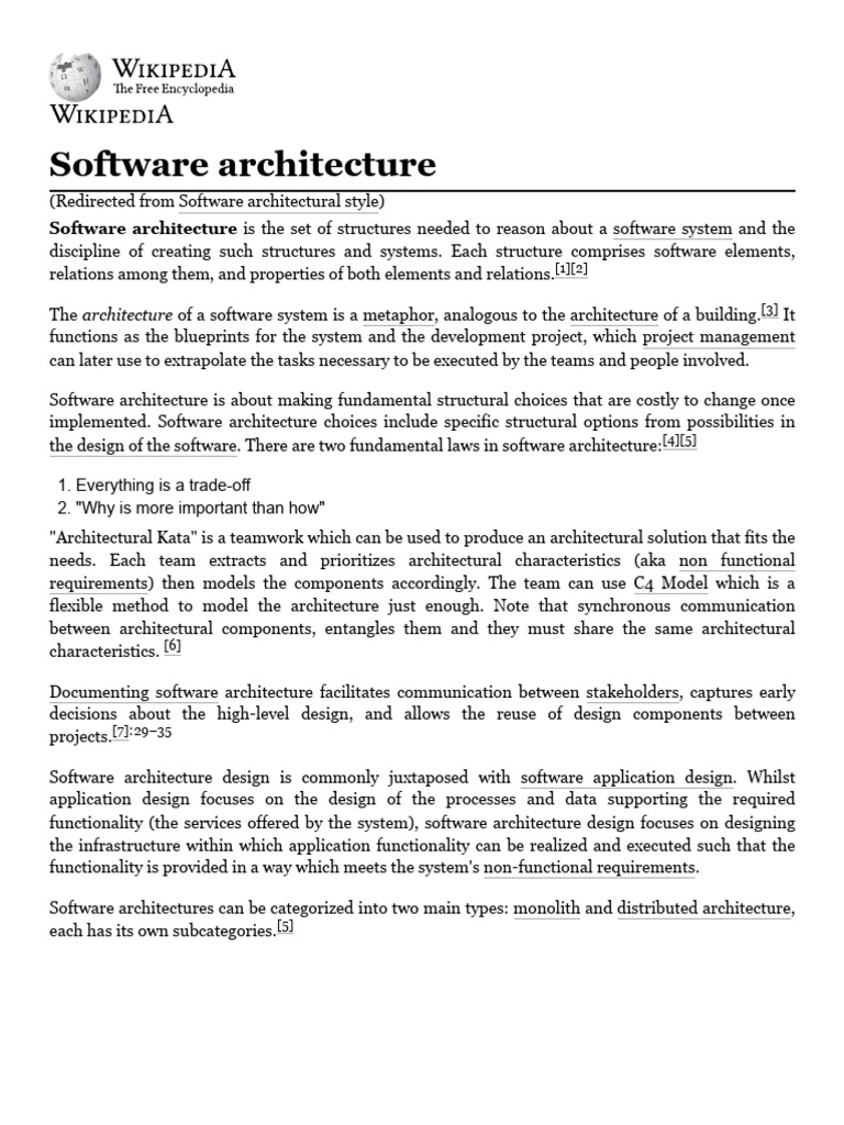 REST API-Software architecture - Wikipedia | PDF | Software Architecture | Software Development
