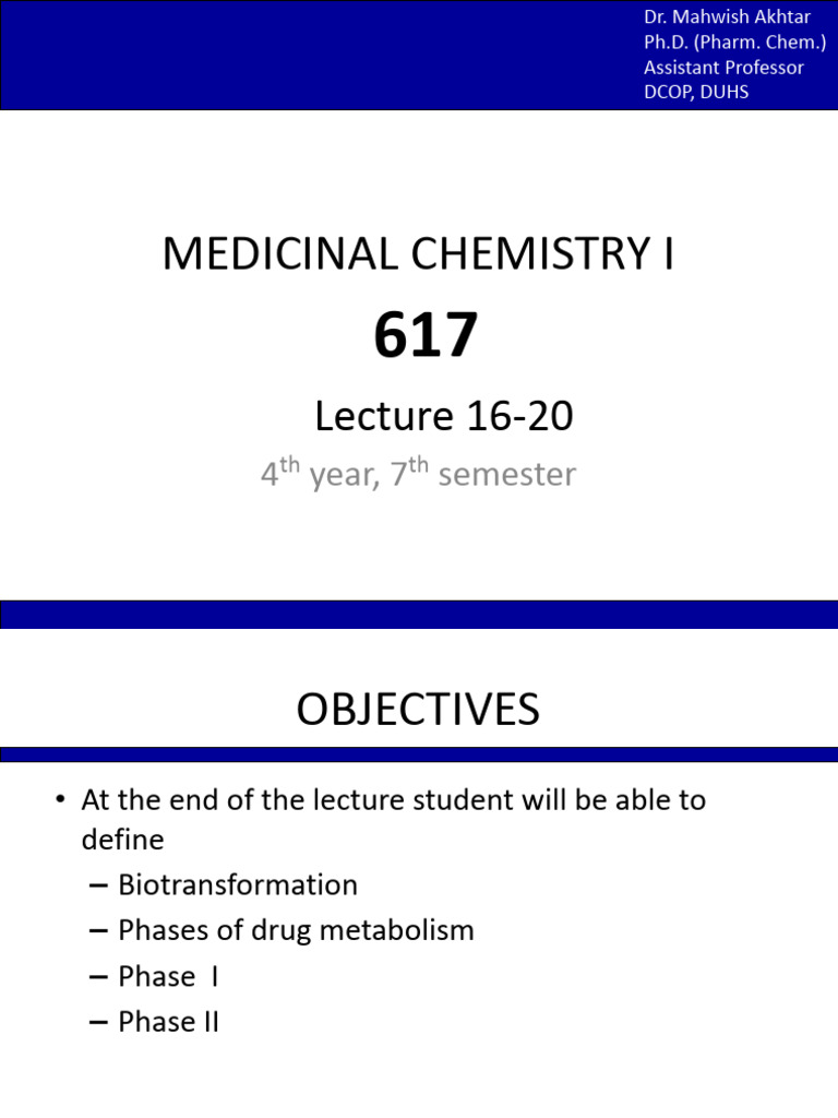 617 Metabolism.pptx (1) | PDF | Drug Metabolism | Chemistry 617 Metabolism.pptx (1) | PDF | Drug Metabolism | Chemistry