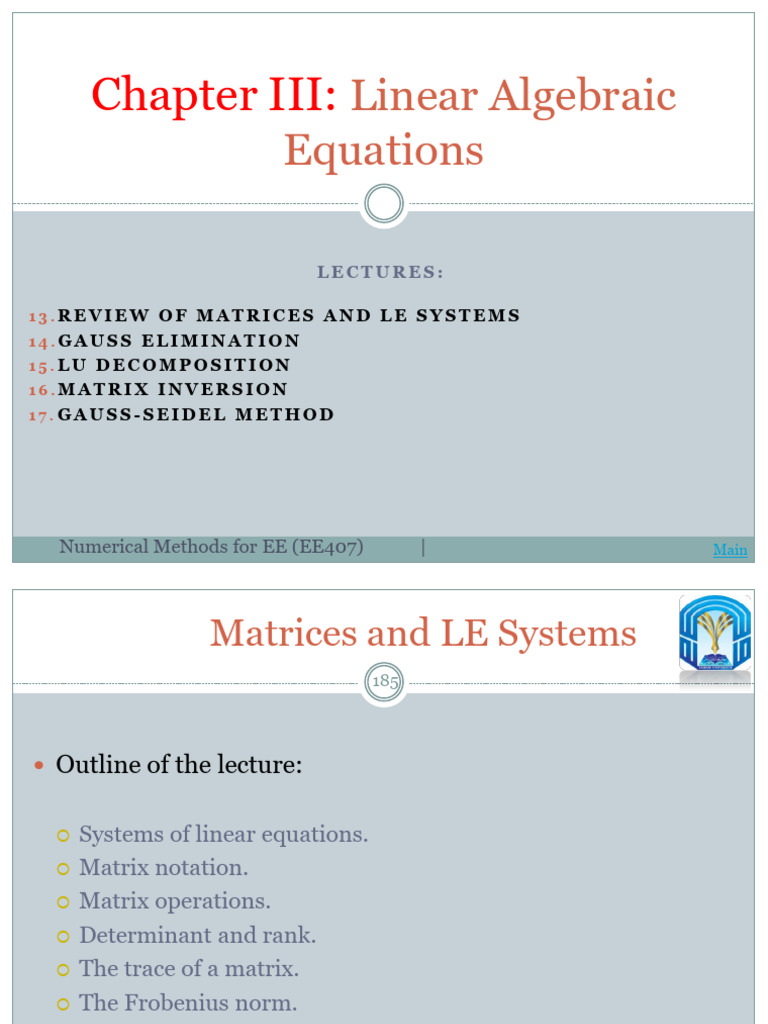 EE407- Chap3 | PDF | Matrix (Mathematics) | Determinant