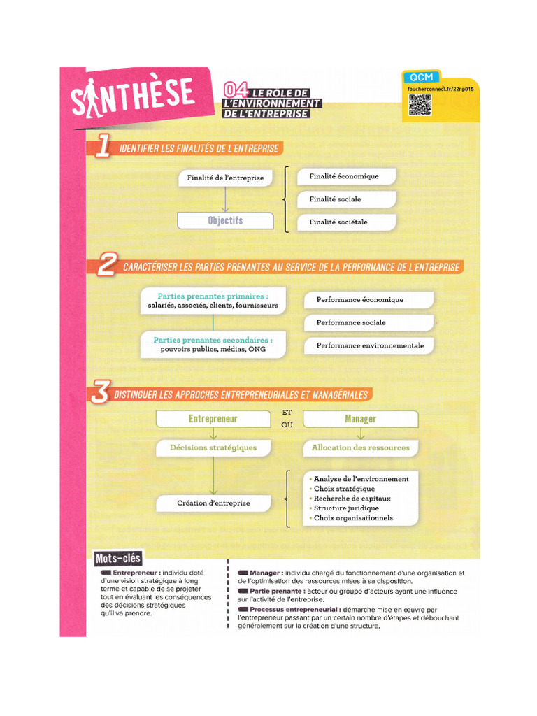 Chap 4 - Synthèse - Rôle de L'environnement de L'entreprise | PDF