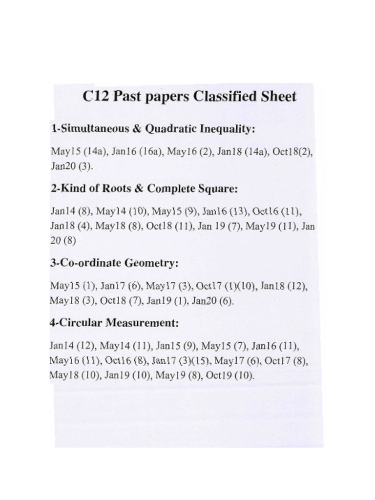 C12 Classified Sheet | PDF