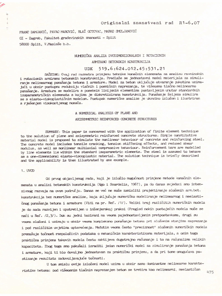 1983 PPPR Numericka Analiza 2d Rotaciono Abk Damjanic Marovic Gotovac Smoljanovic | PDF