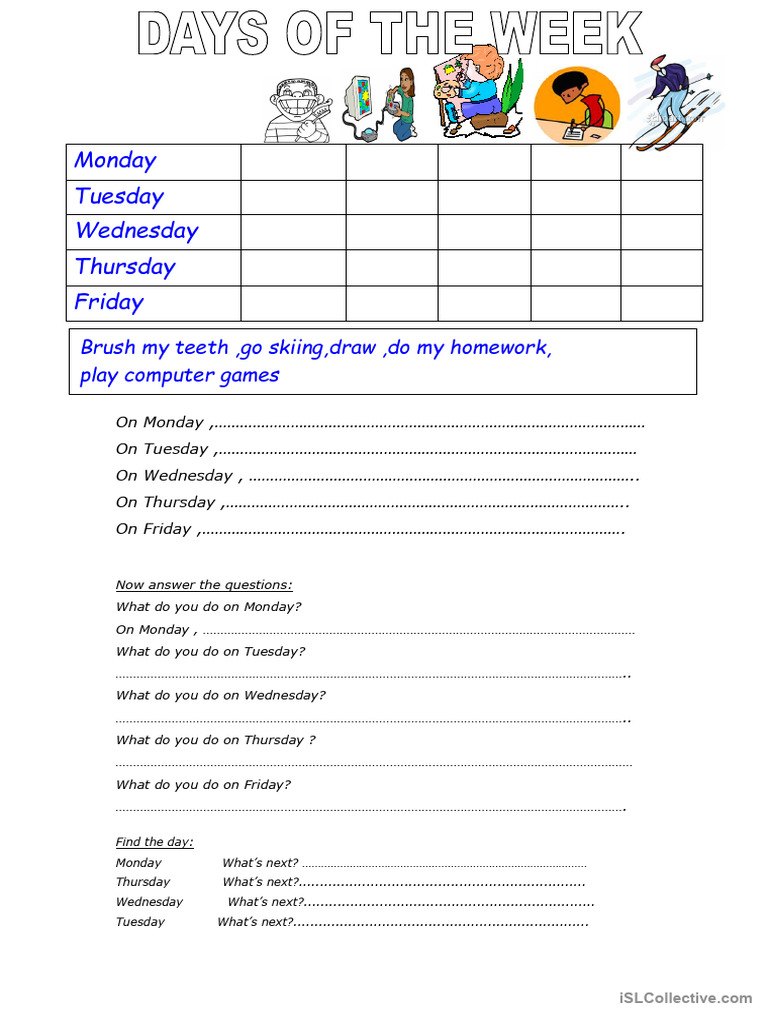 Days of The Week | PDF