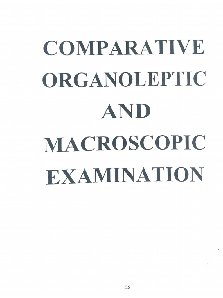Organoleptic & Macroscopic Examination DG Journal 2 | PDF