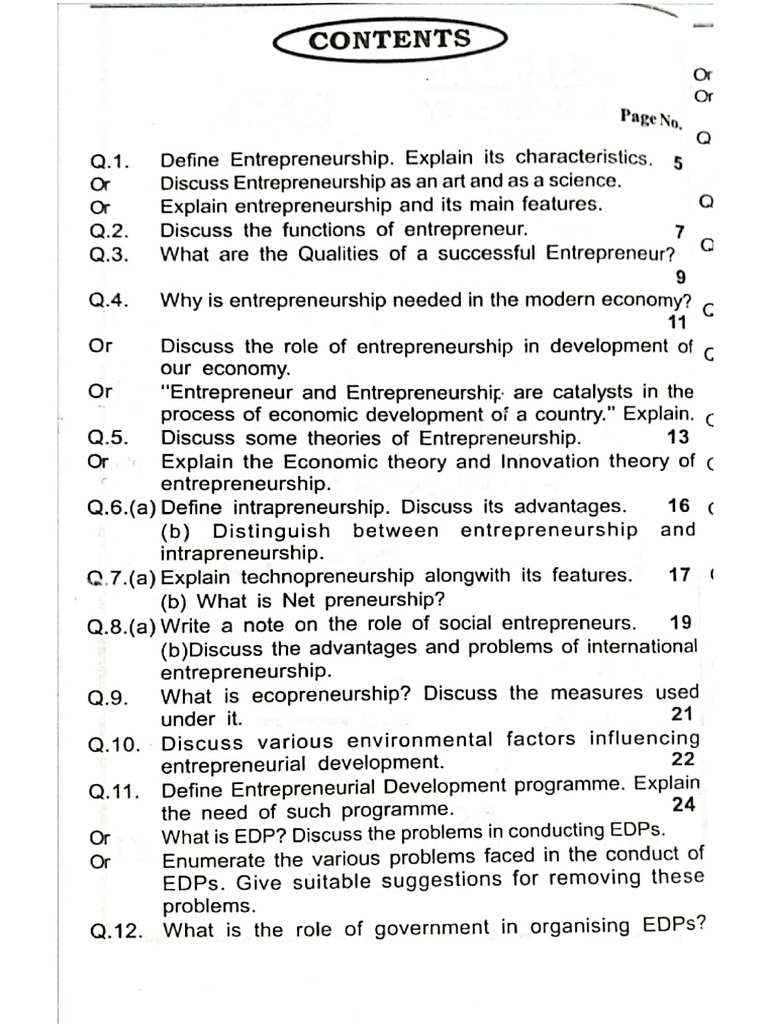 Entrepreneurship Bcom Iii Series Ak | PDF
