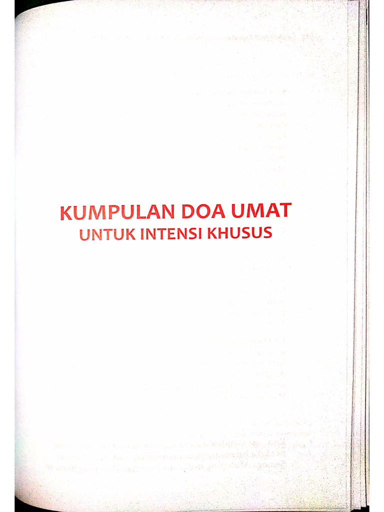 Doa Umat Intensi Khusus | PDF