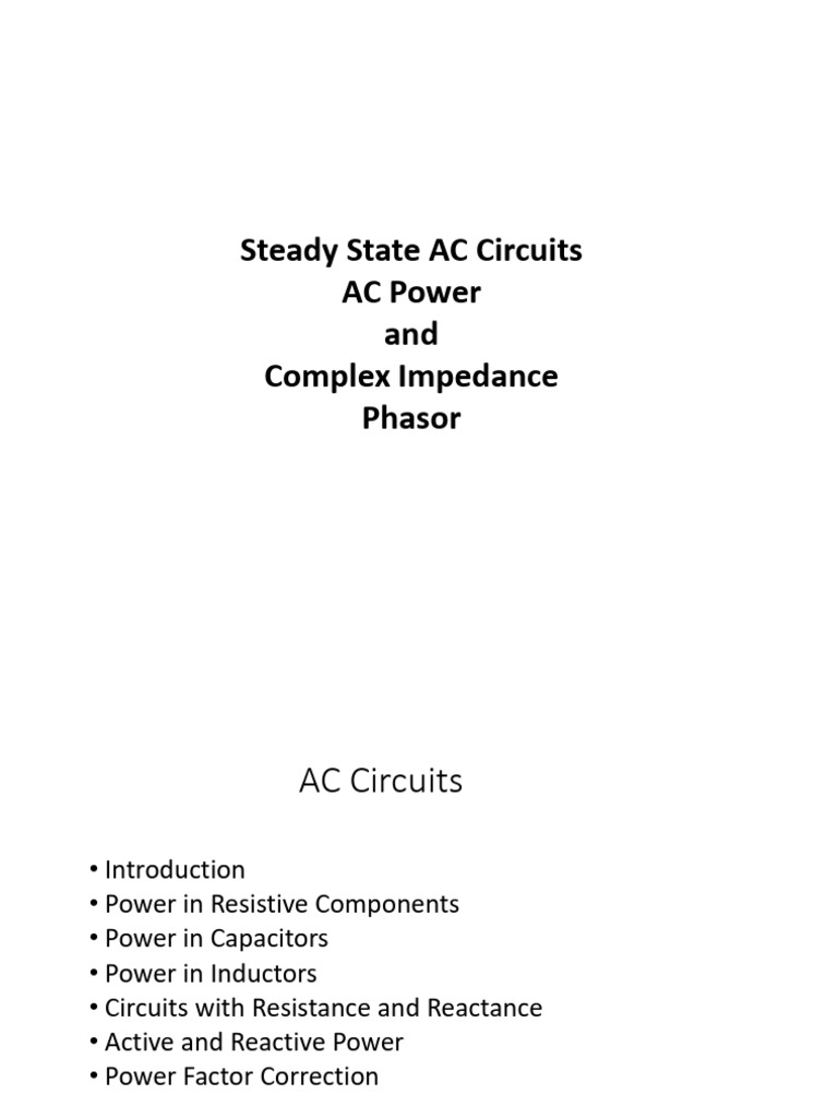 Lec 13 AC Circuits Power Impedance Phasor | PDF | Metrology ...