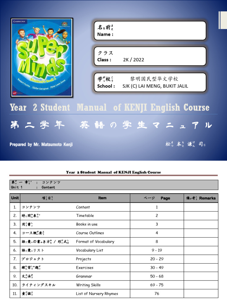 2022 Kenji Student Manual 2K | PDF