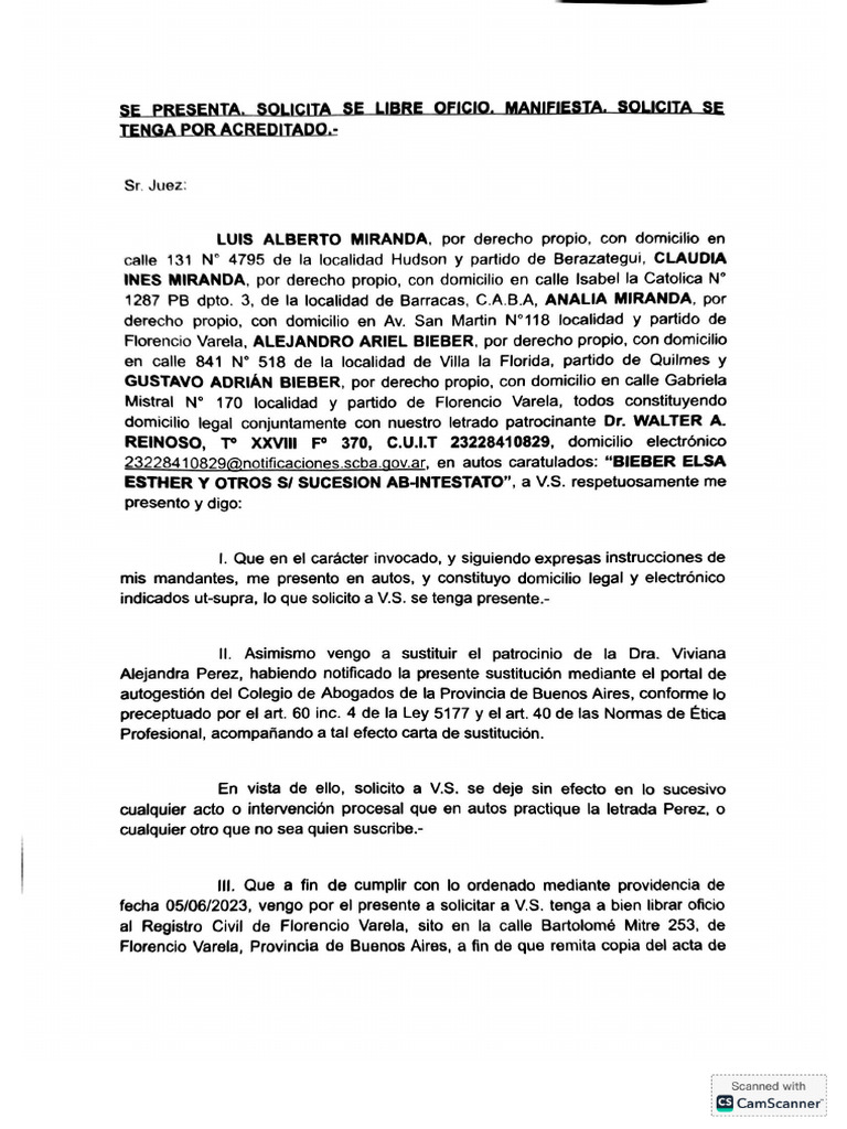 Se Presenta. Solicita Se Libre Ofició. M | PDF