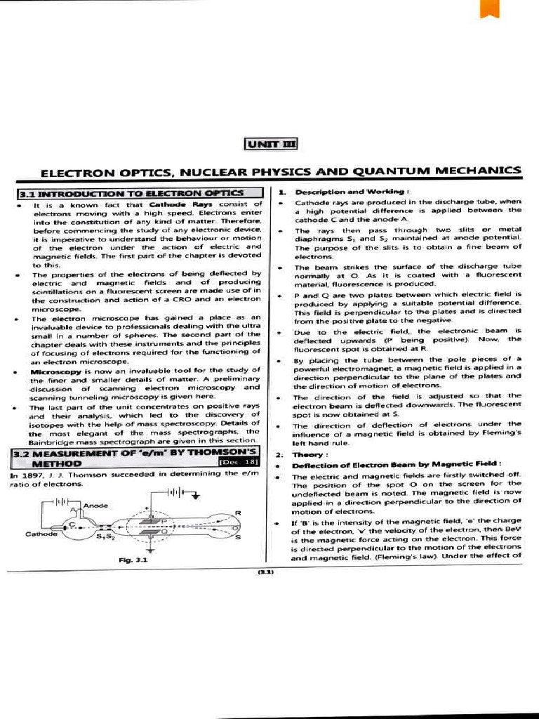 Unit 3 Electron Optics, Nuclear_Physic | PDF | Radioactive Decay | Atomic Nucleus
