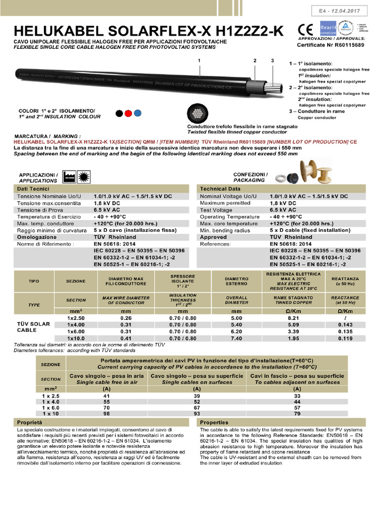 Helukabel Solarflex X h1z2z2 K | PDF