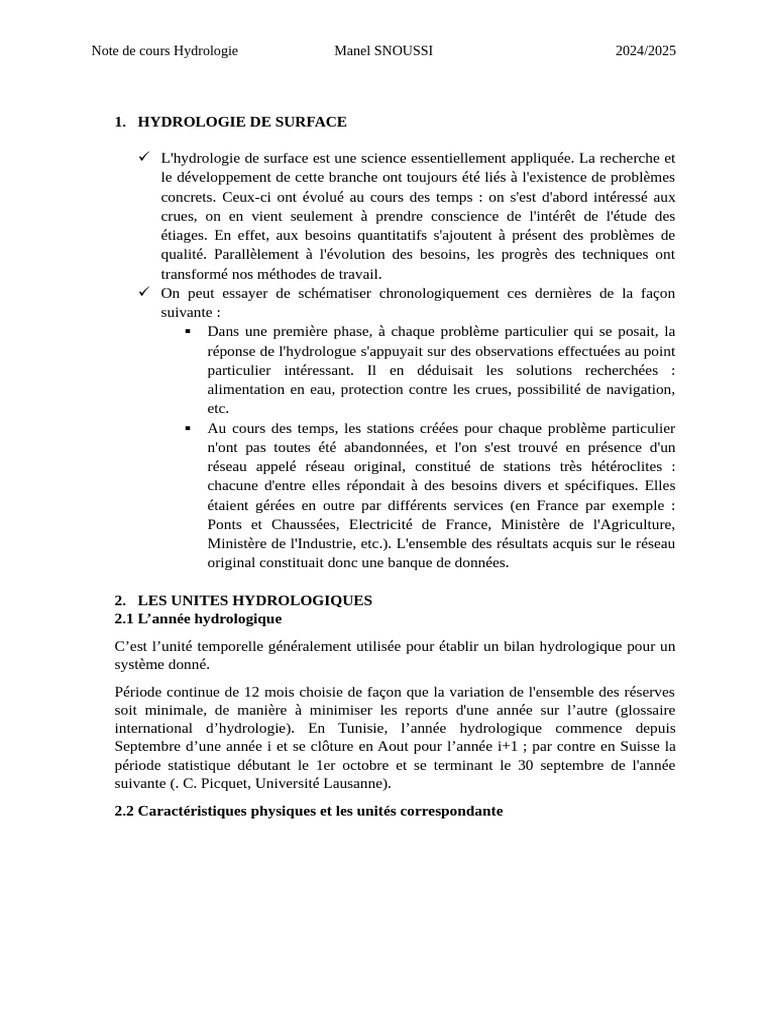 Introduction à l'hydrologie de surface | PDF | Hydrologie | Cycle de l'eau