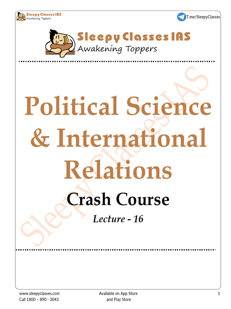 PSIR Crash Course For Mains Lecture 16 | PDF | Sri Aurobindo