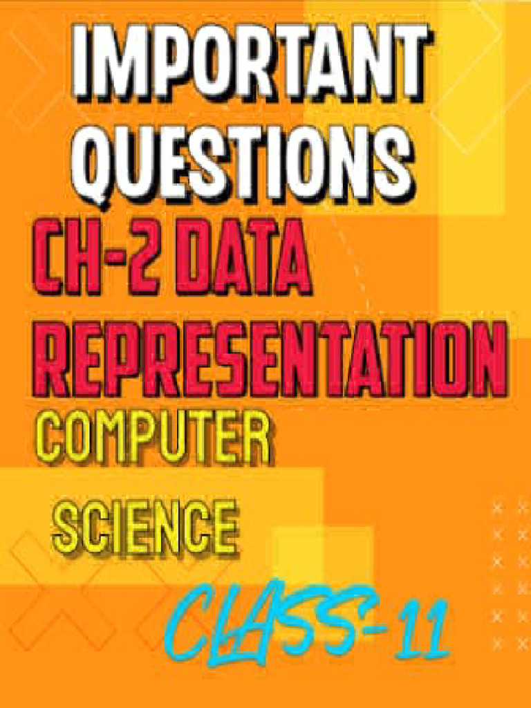 IMPORTANT QUESTIONS CH-2 Data Representation Class 11 Cbse | PDF | Character Encoding | Notation