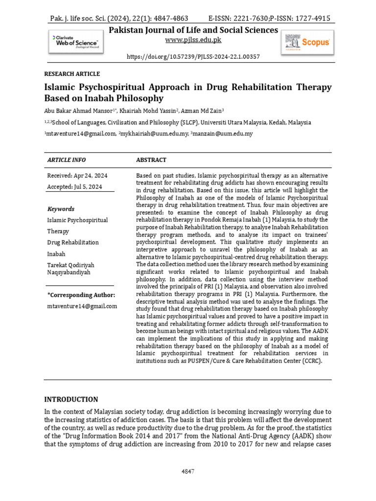Islamic Psycology Journal | PDF | Drug Rehabilitation | Substance ...