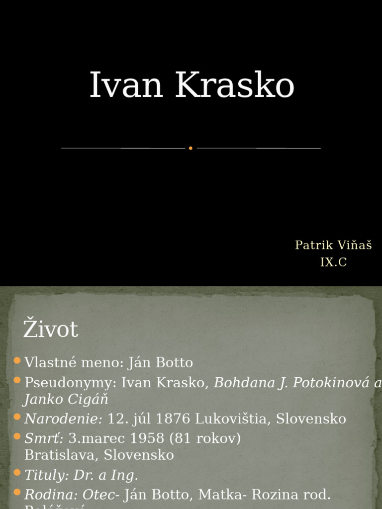 Ivan Krasko - Prezentácia | PDF