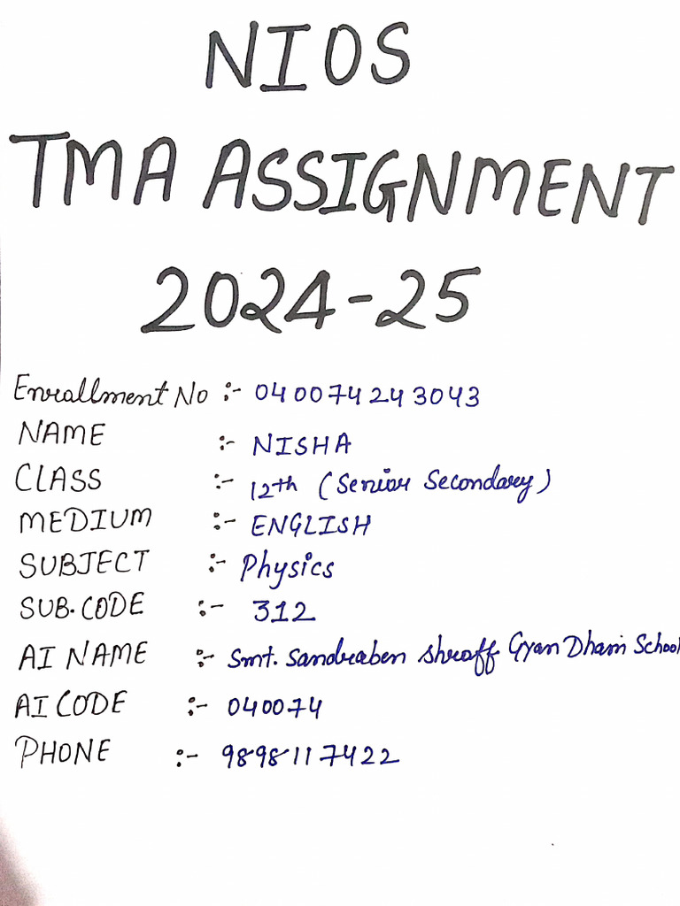 Physics 312 TMA Ans | PDF