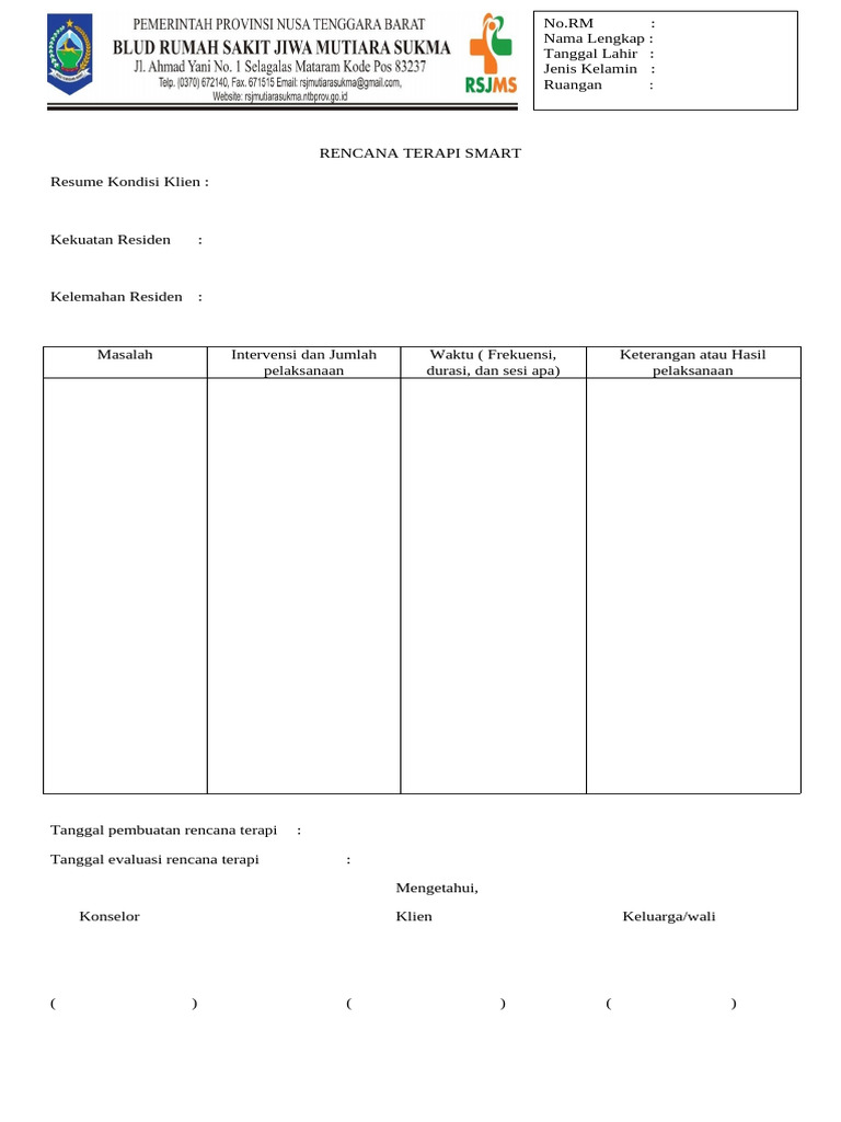 Rencana Terapi Smart | PDF