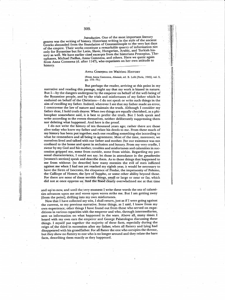 Discussion 7 - Anna Comnena On Writing History | PDF