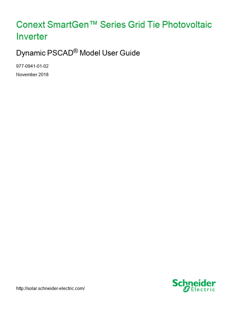 Conext SmartGen PSCAD Model User Guide (977-0941!01!02) | PDF | Power Inverter | Transformer