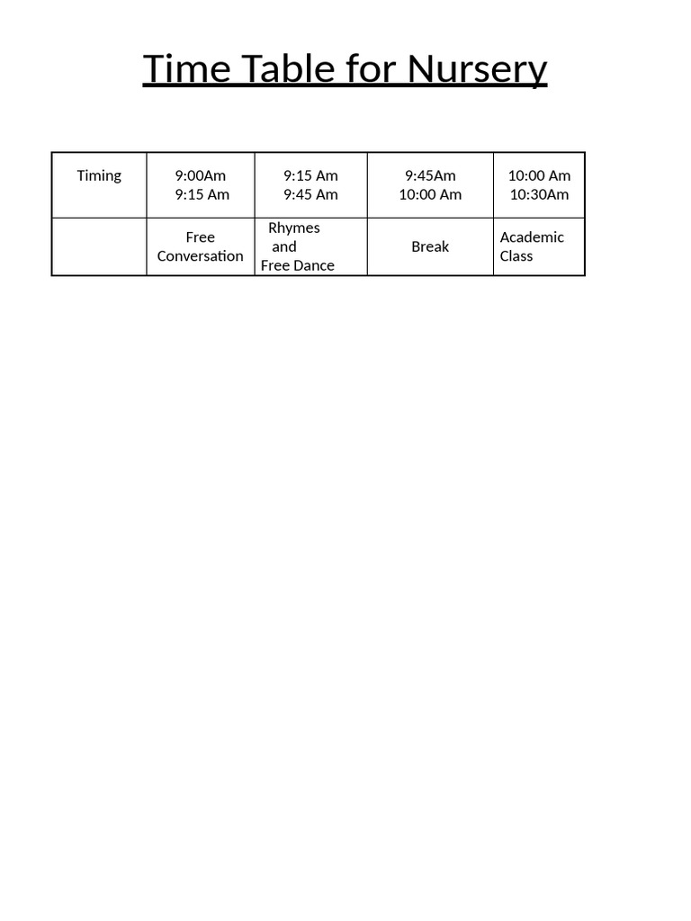 Time Table | PDF