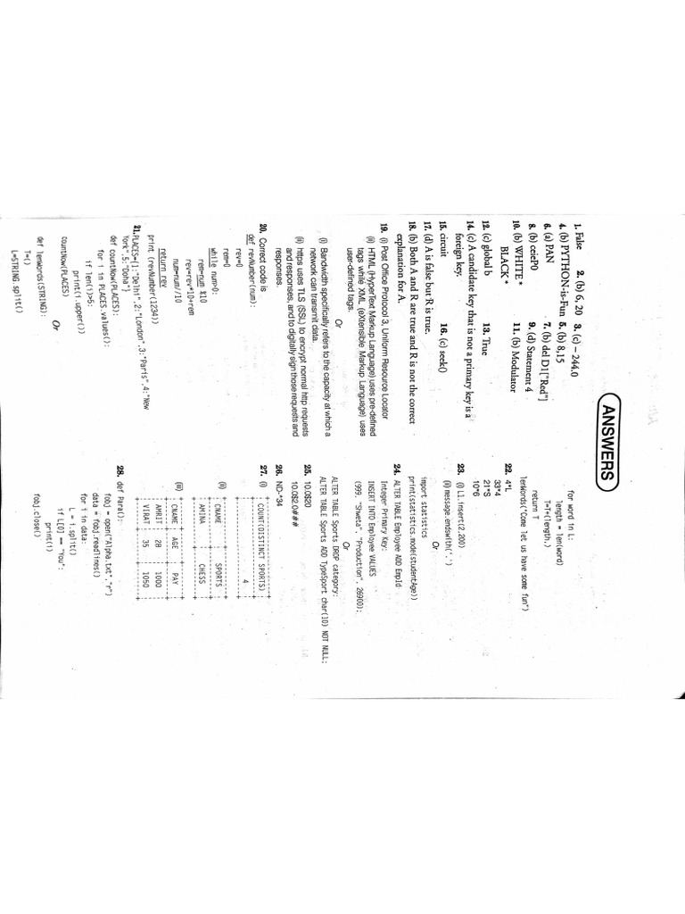 Sample Paper 1 Solution | PDF