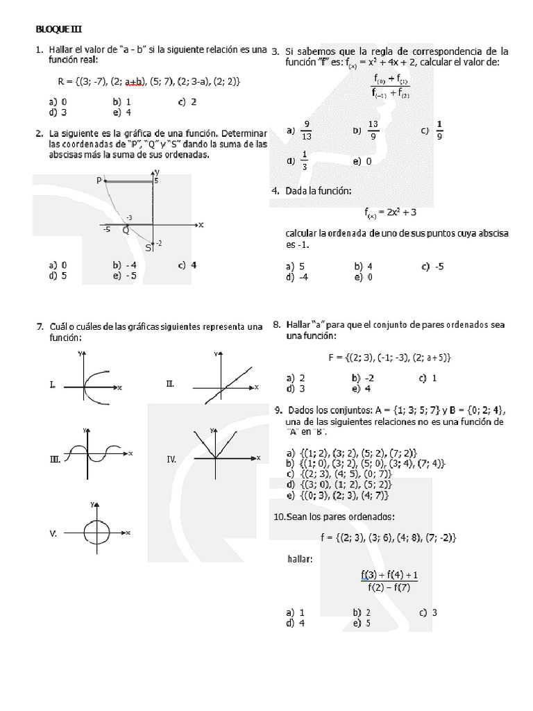 Funciones Segundo Secundaria Ficha | PDF