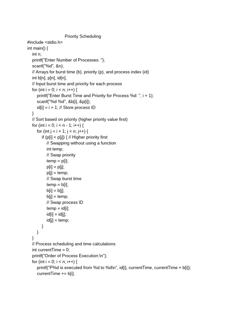 Priority Scheduling | PDF