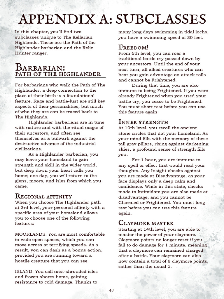 Highlander Barbarian | PDF