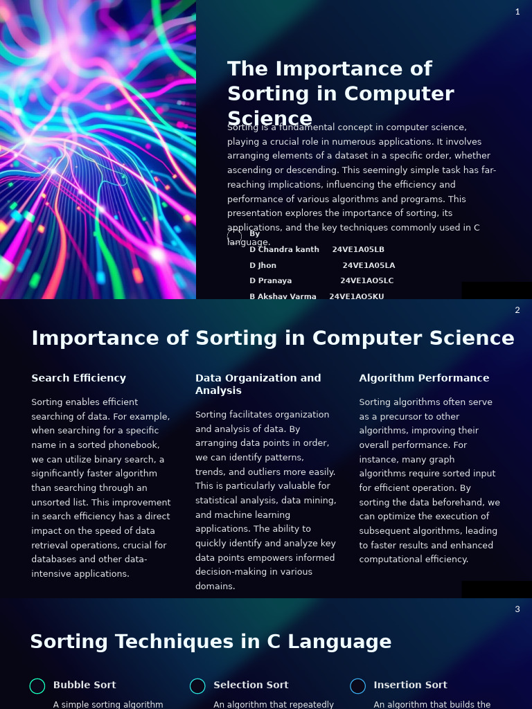 The Importance of Sorting in Computer Science | PDF | Algorithms ...