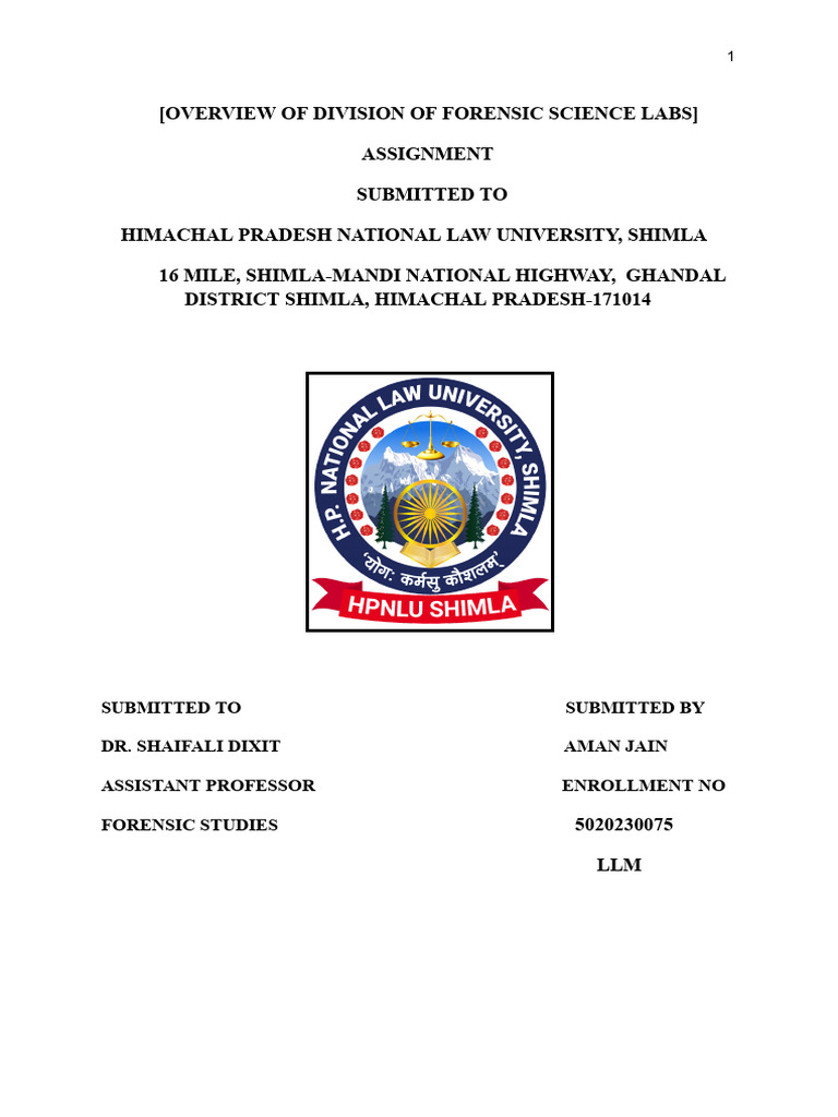 Overview of Division of Forensic Science Labs | PDF | Forensic Science ...