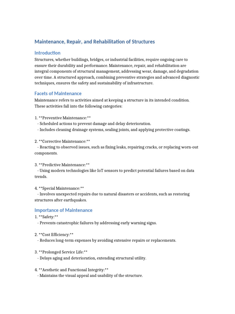 Maintenance Repair Rehabilitation | PDF