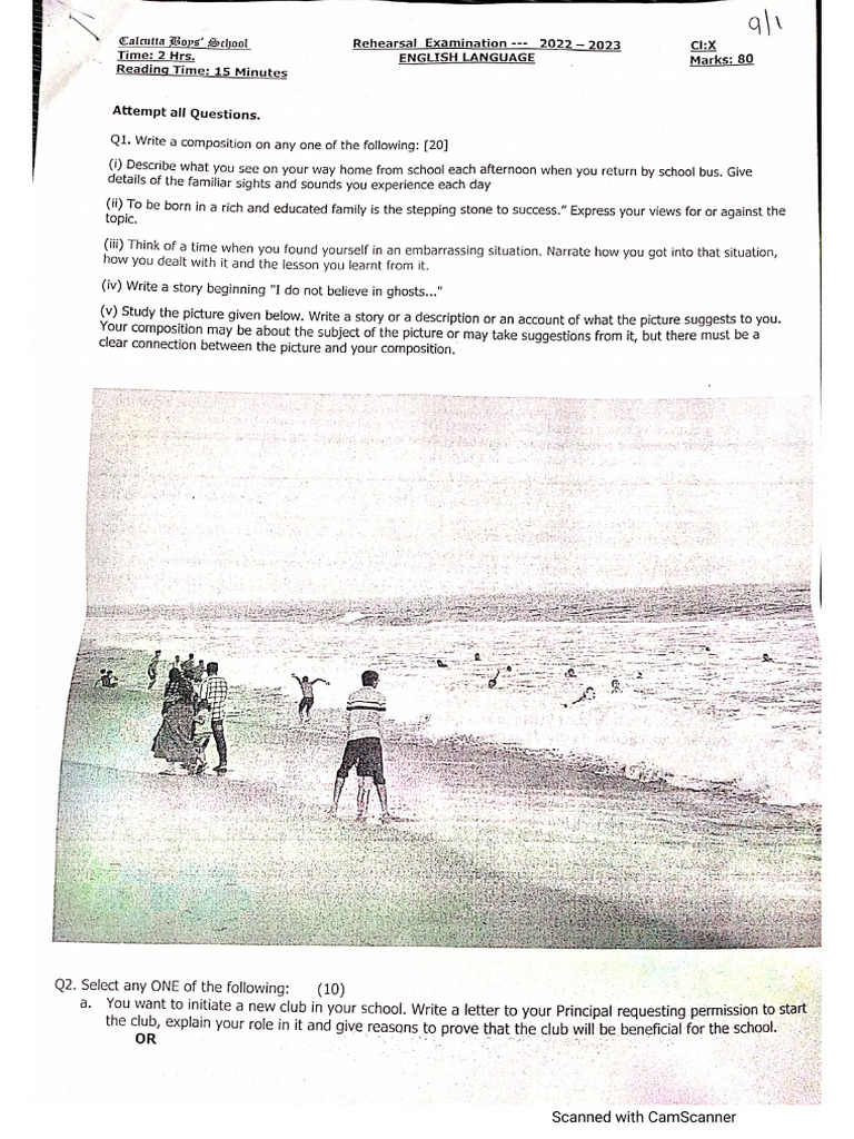 CBS Pre Board Paper Eng Lang 2023 | PDF