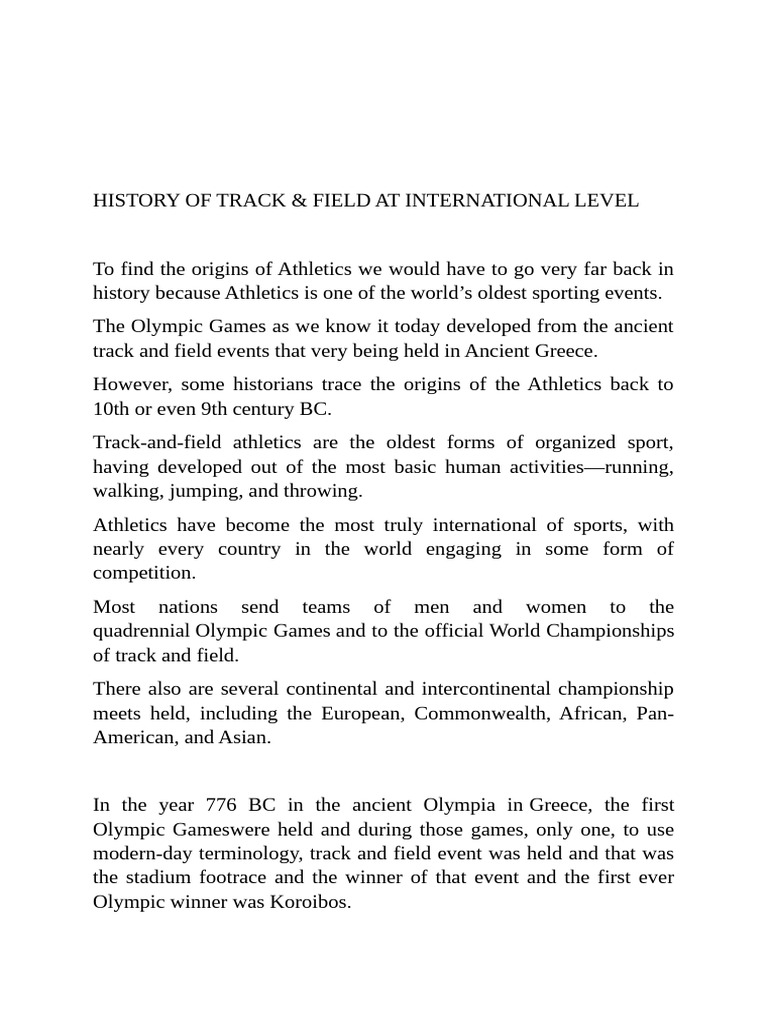 International Track & Field History | PDF | Track And Field | Long ...