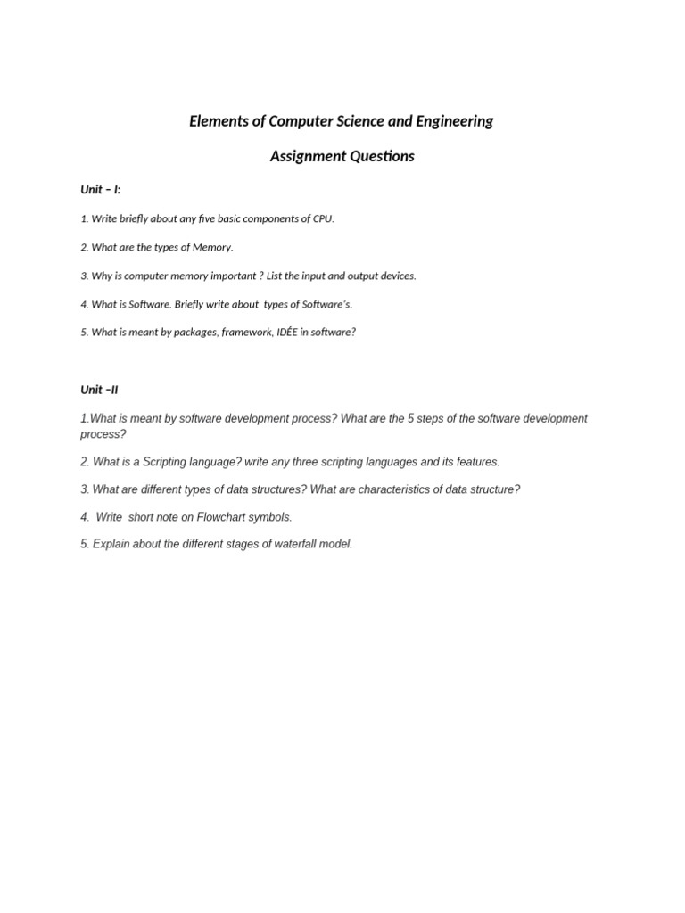 Elements of Computer Science and Engineering | PDF