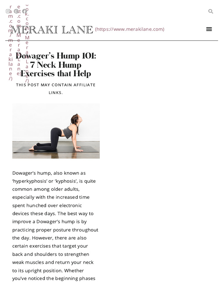 Dowager's Hump 101 - 7 Neck Hump Exercises That Help | PDF ...
