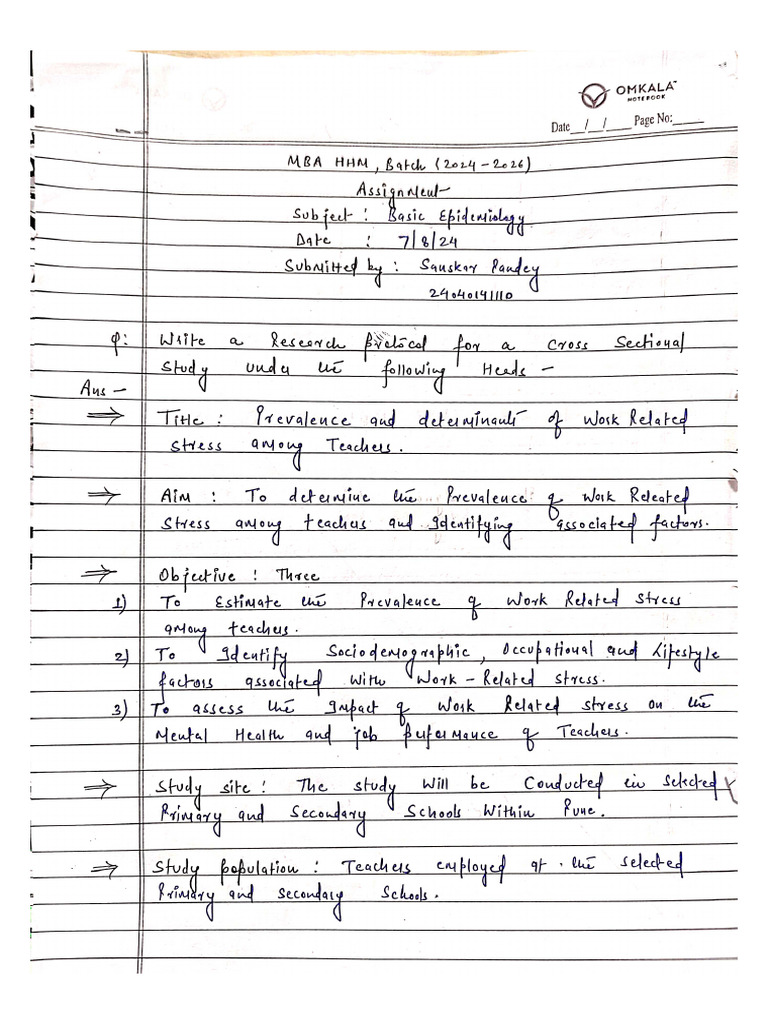 Epi assignment | PDF