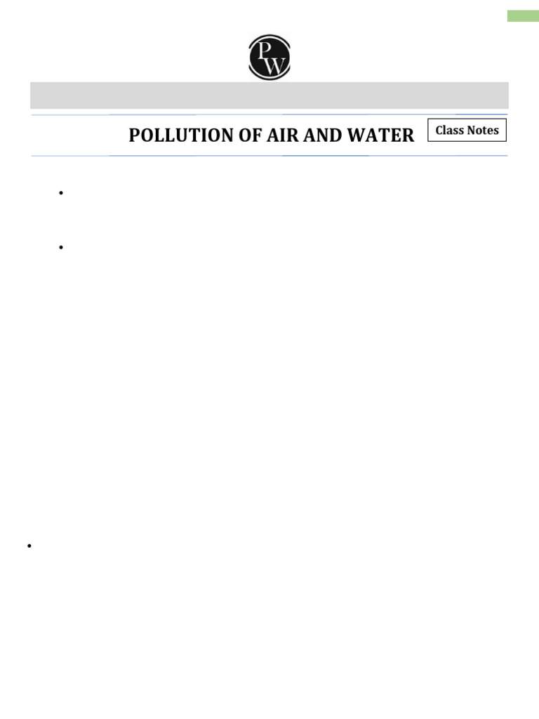 Air and Water Pollution Overview | PDF | Air Pollution | Greenhouse Effect