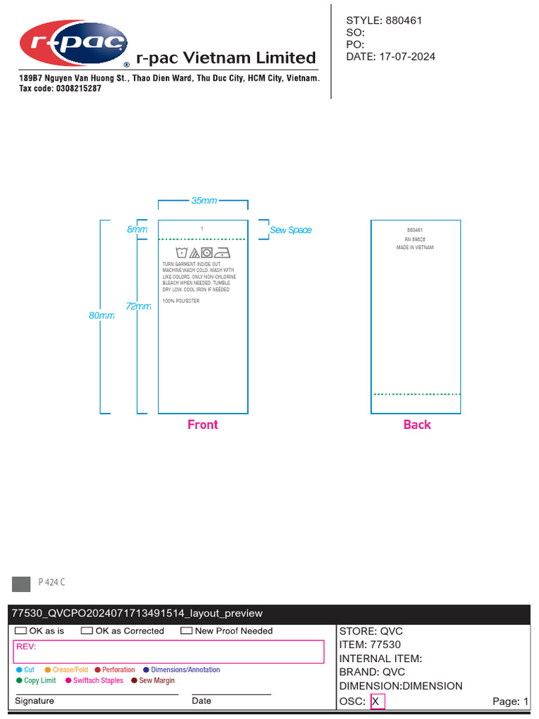 QVC 77530 Garment Care Instructions | PDF