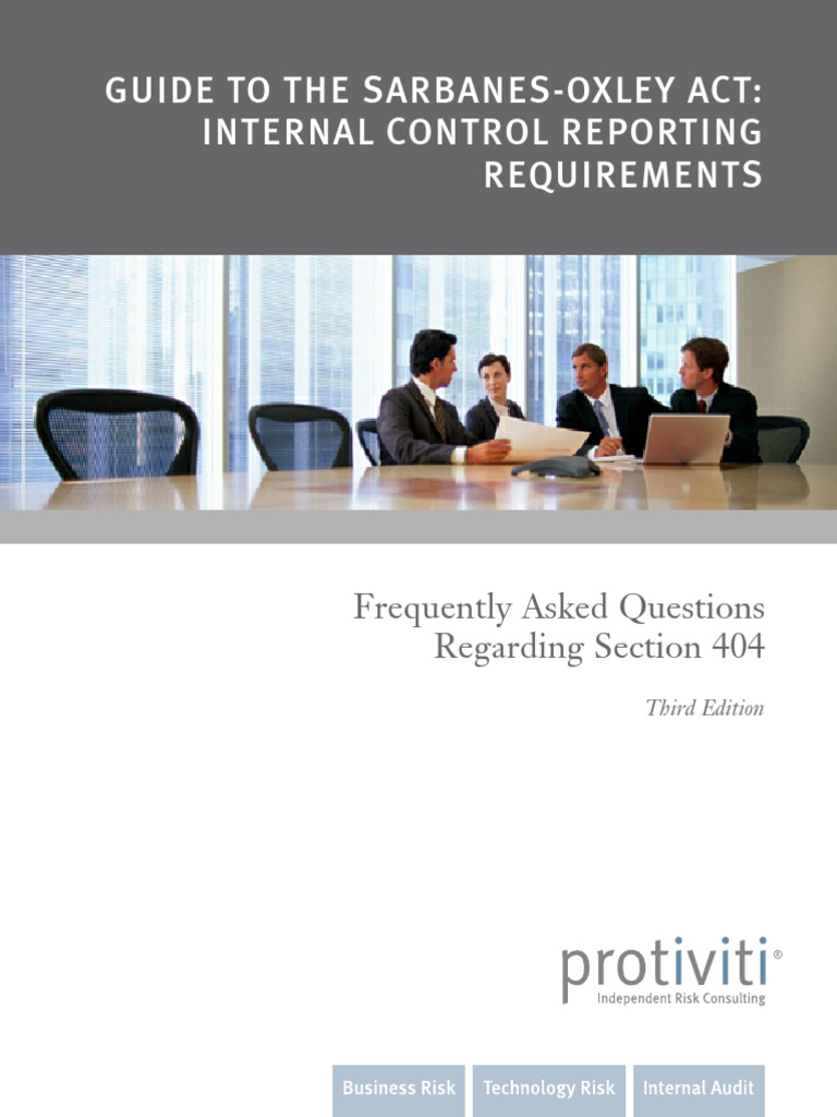 Section 404 FAQs Update | PDF | Sarbanes–Oxley Act | Internal Control