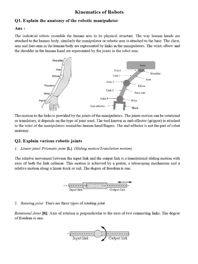Kinematics of Robots | PDF