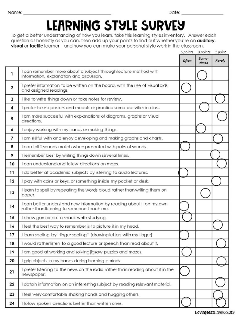 Kami Export - Nalani Clark - Learning Styles Quiz | PDF
