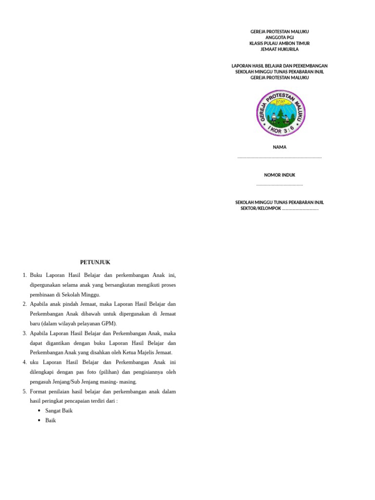 Rapot Fiks Batita | PDF