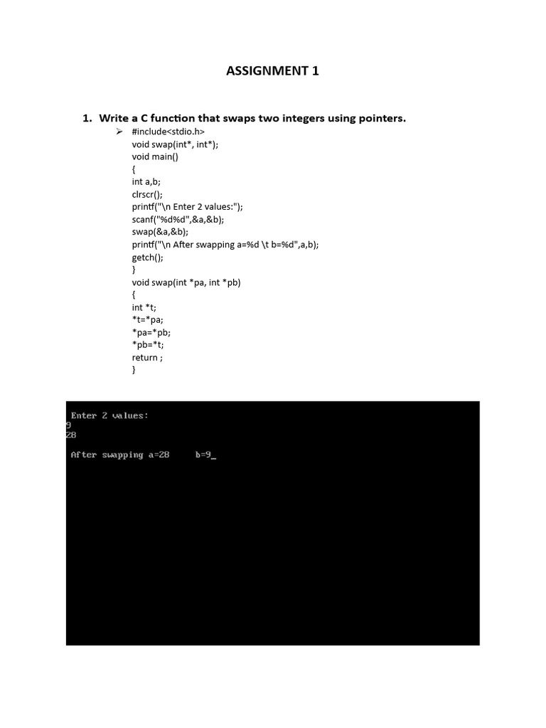 C ASSIGNMENT 1 | PDF