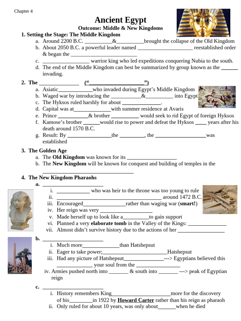 Ancient Egypt: Middle & New Kingdoms Overview | PDF | New Kingdom Of ...